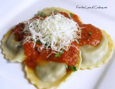 Portobello Mushroom Ravioli with Roasted Garlic and Basil Marinara ...