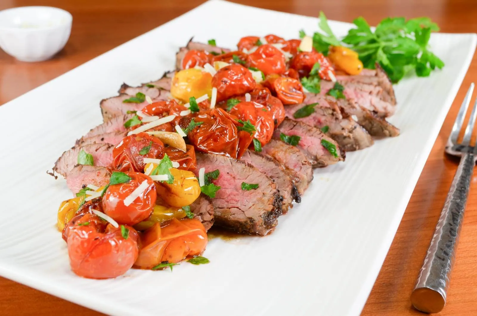 Italian Flank Steak with Balsamic Roasted Tomatoes | For the Love of ...