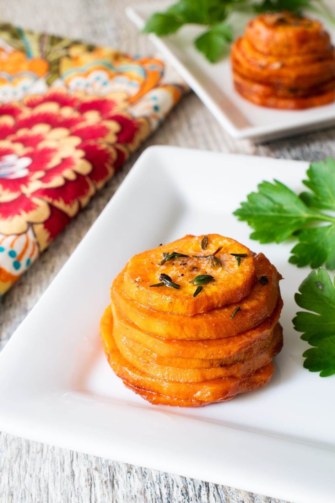 Roasted Sweet Potato Stacks | For the Love of Cooking