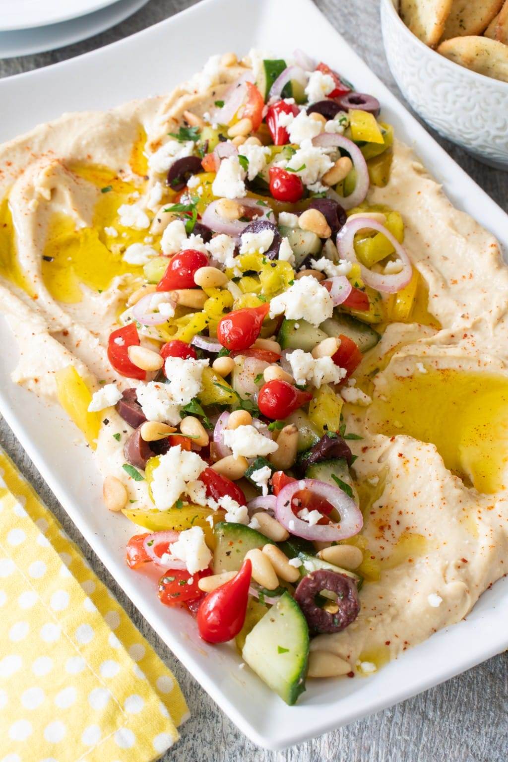 Loaded Greek Hummus | For the Love of Cooking