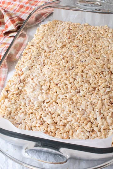 Toasted Coconut Brown Butter Rice Krispie Treats | For the Love of Cooking