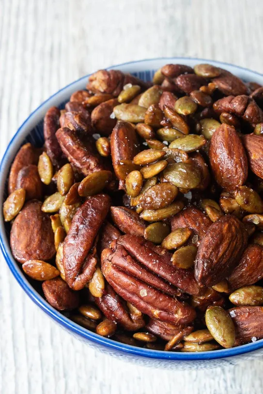 Sweet and Spicy Roasted Party Nuts | For the Love of Cooking