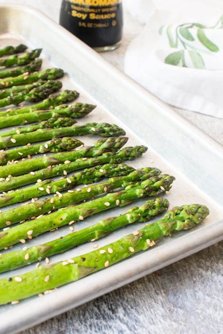 Roasted Sesame Asparagus | For the Love of Cooking