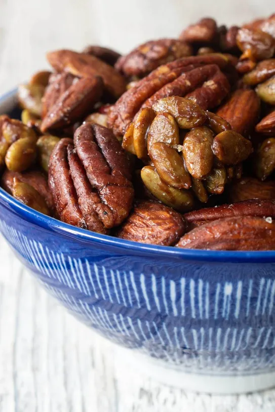 Sweet and Spicy Roasted Party Nuts | For the Love of Cooking