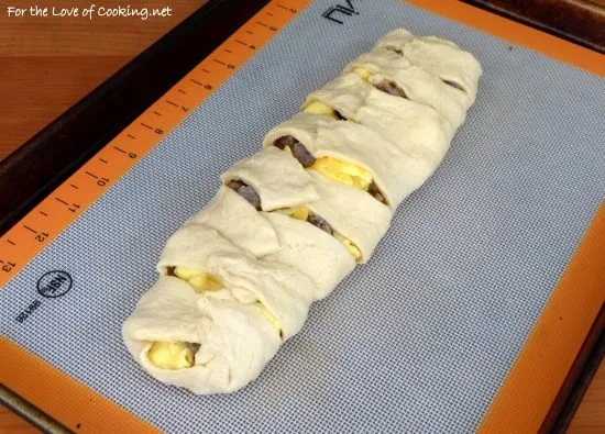 Sausage Cheddar Breakfast Braid | For the Love of Cooking