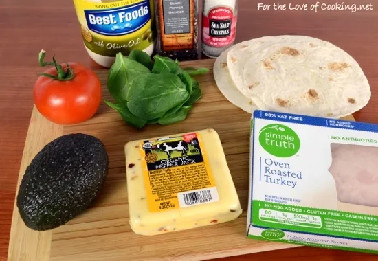 Turkey and Avocado Wrap with Pepper Jack Cheese | For the Love of Cooking